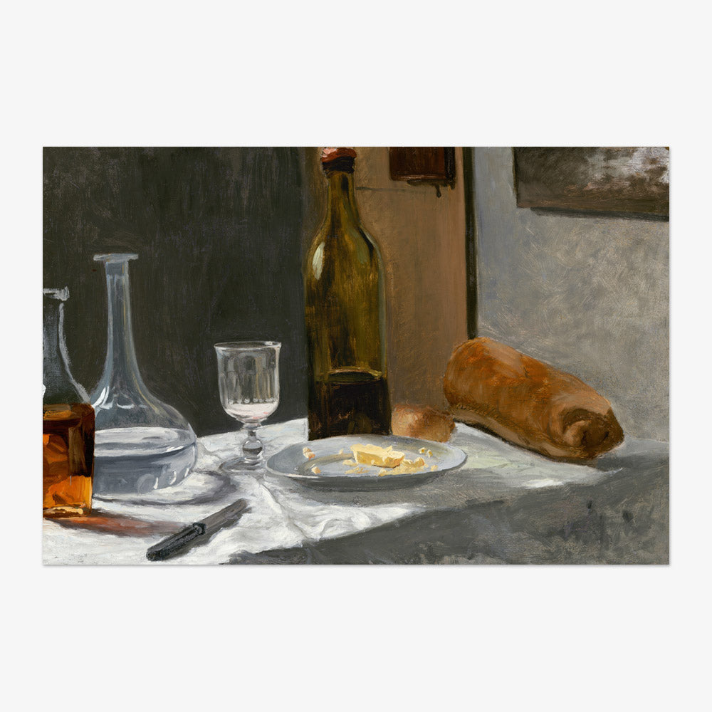Claude Monet - Still Life with Bottle, Carafe, Bread, and Wine ...
