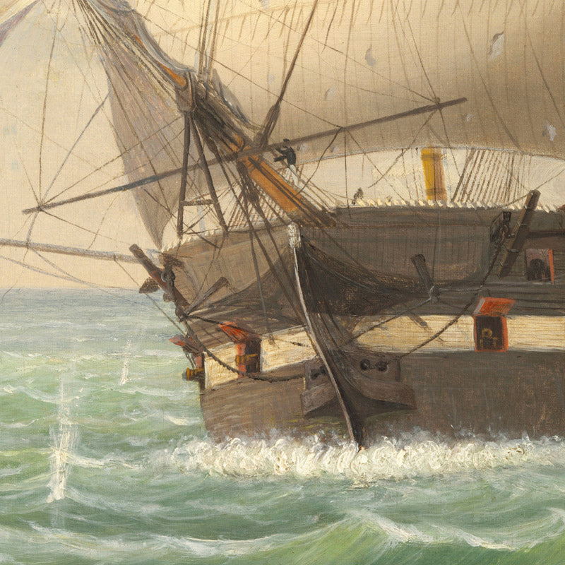 Fitz Henry Lane - The United States Frigate "President" Engaging the B ...