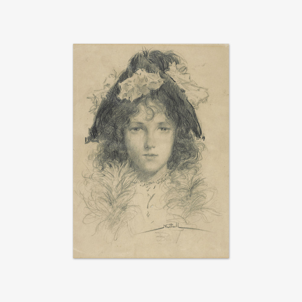 Charles Nuttall - Head of Edwardian woman – monalisaprints